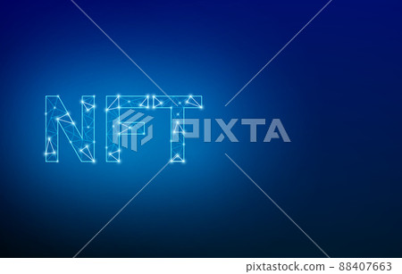 Blue NFT concept from polygonal mesh. - Stock Illustration [88407663 ...