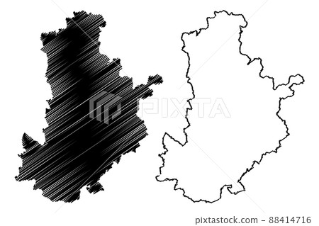 Kronach district (Federal Republic of Germany,... - Stock Illustration ...