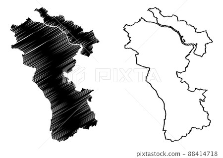 Kleve district (Federal Republic of Germany,... - Stock Illustration ...