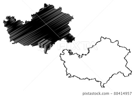 Mansfeld-Sudharz district (Federal Republic of... - Stock Illustration ...
