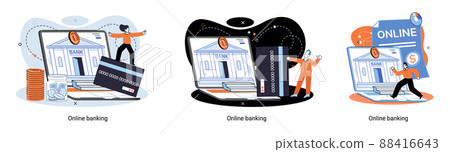 Online banking platform, remote bank service,... - Stock Illustration ...