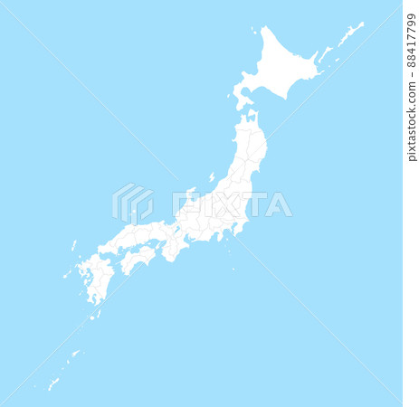 Map of Japan with prefectural borders - Stock Illustration [88417799 ...