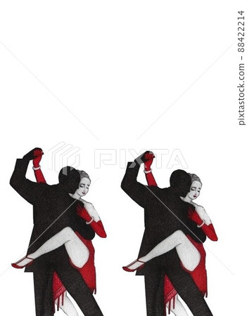 Tango dance men and women dancing pen drawing - Stock Illustration ...