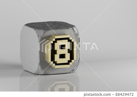 Beautiful Golden Pixel number 8 symbol icons on... - Stock Illustration ...