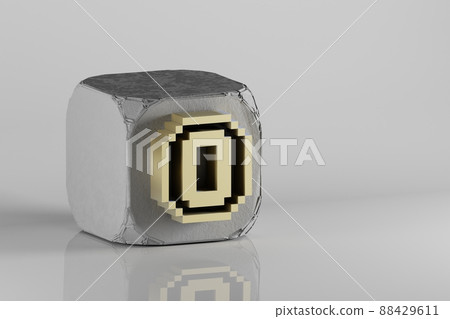 Beautiful Golden Pixel number 0. symbol icons... - Stock Illustration ...