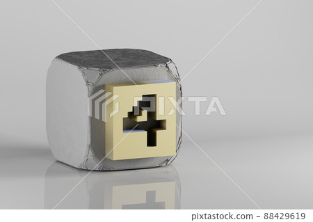 Beautiful Golden Pixel number 4 symbol icons on... - Stock Illustration ...