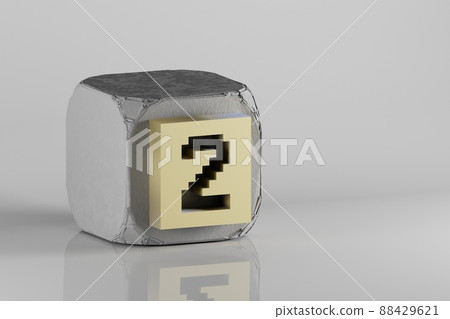 Beautiful Golden Pixel number 2 symbol icons on... - Stock Illustration ...