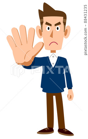 The whole body of a man to stop - Stock Illustration [88431235] - PIXTA