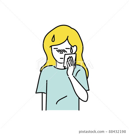 Illustration of a sweating woman - Stock Illustration [88432198] - PIXTA
