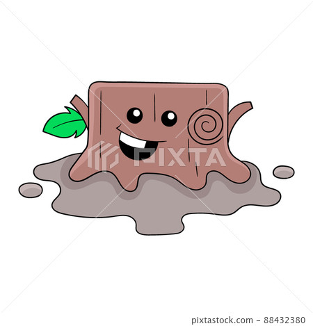 a tree trunk that has been cut, doodle icon... - Stock Illustration ...