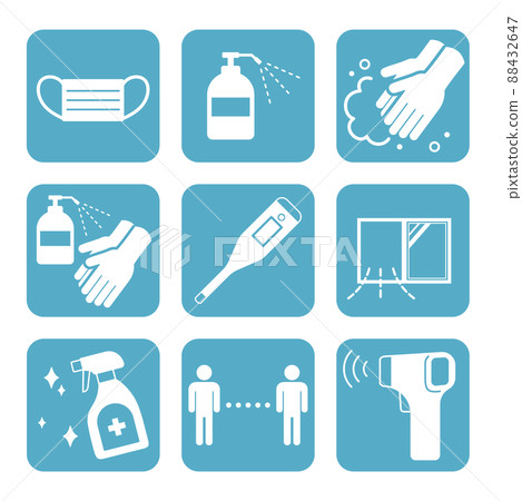Infection control icon set - Stock Illustration [88432647] - PIXTA