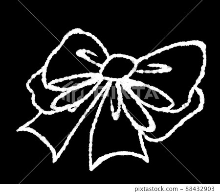 White line drawing ribbon illustration simple icon - Stock Illustration ...