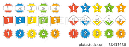6 types of number icon set from 1 to 5: circle,... - Stock Illustration ...