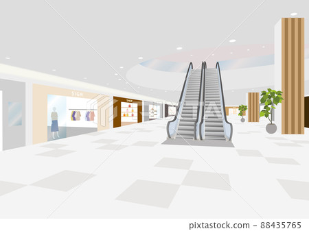 Shopping center with a colonnade - Stock Illustration [88435765] - PIXTA