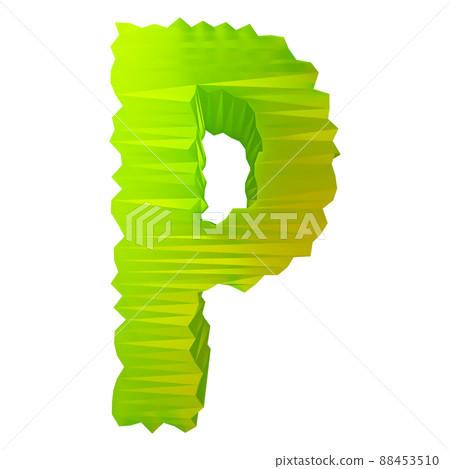 3D rendered faceted letter.Three-cornered art... - Stock Illustration ...
