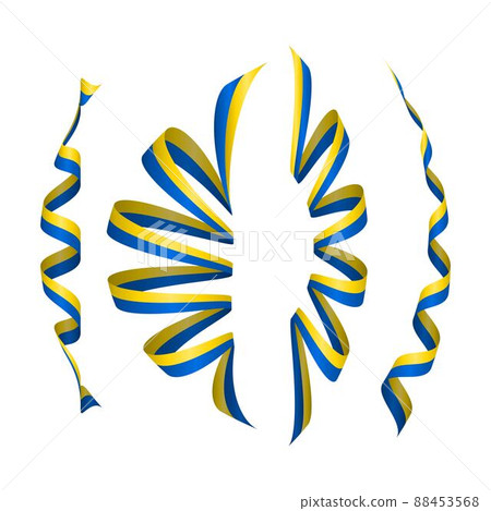 Yellow and blue ribbons set - Stock Illustration [88453568] - PIXTA