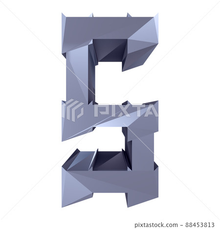 Modern geometric gothic font.3D rendered letter... - Stock Illustration ...