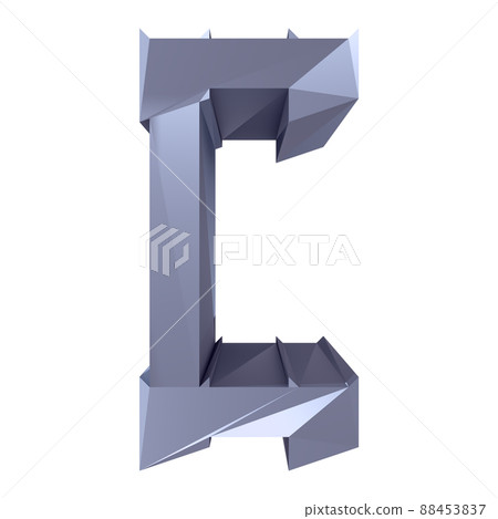 Modern geometric gothic font.3D rendered letter... - Stock Illustration ...