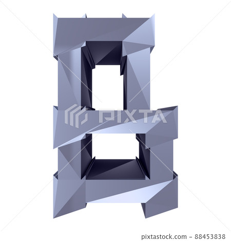 Modern geometric gothic font.3D rendered letter... - Stock Illustration ...