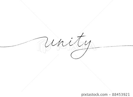 Unity hand drawn vector black line lettering. - Stock Illustration ...