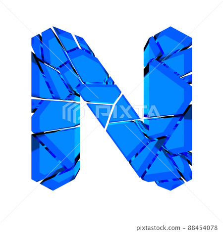 3D illustration.Broken glass letter isolated on... - Stock Illustration ...