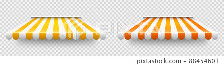 Yellow shop sunshade on transparent background.... - Stock Illustration ...