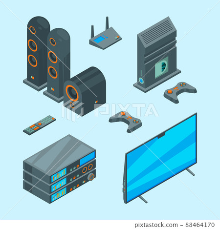 Home entertainment. Isometric console for games... - Stock Illustration ...