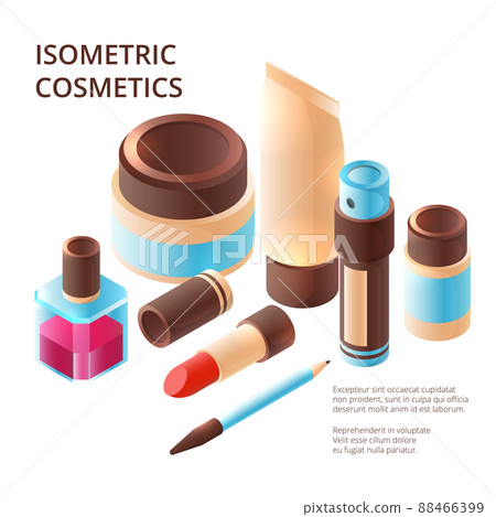 Makeup collection isometric. Professional... - Stock Illustration ...