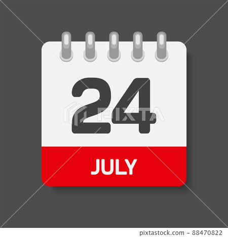 Icon day date 24 July, template calendar page - Stock Illustration ...