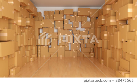 Stack of cardboard box carton or parcel in... - Stock Illustration ...