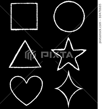 Round Triangle Square Star Heart Glitter Simple... - Stock Illustration ...