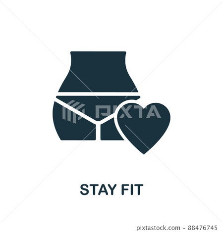 Stay Fit icon. Monochrome simple Stay Fit icon... - Stock Illustration ...