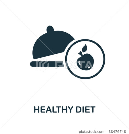 Healthy Diet icon. Monochrome simple Healthy... - Stock Illustration ...
