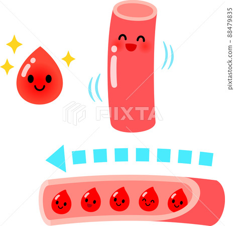 Clean blood and blood vessel character - Stock Illustration [88479835 ...