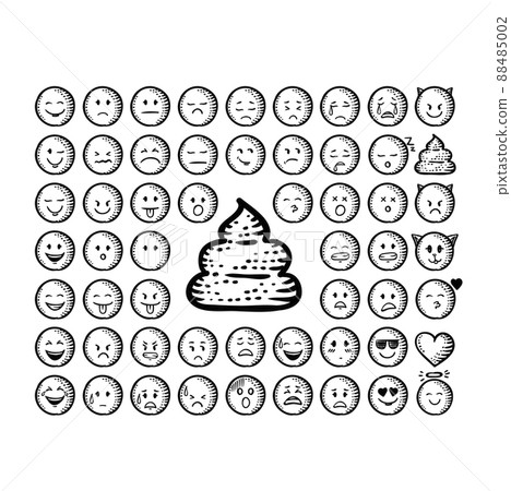 Vintage emoji set - Stock Illustration [88485002] - PIXTA