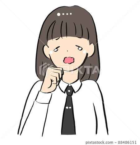 A woman in a crying pose - Stock Illustration [88486151] - PIXTA