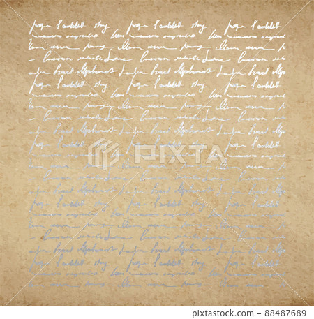 old paper with silver ink handwriting letter - Stock Illustration ...