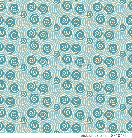 Mint and blue seamless pattern - Stock Illustration [88487714] - PIXTA