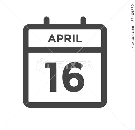 April 16 Calendar Day or Calender Date for... - Stock Illustration ...