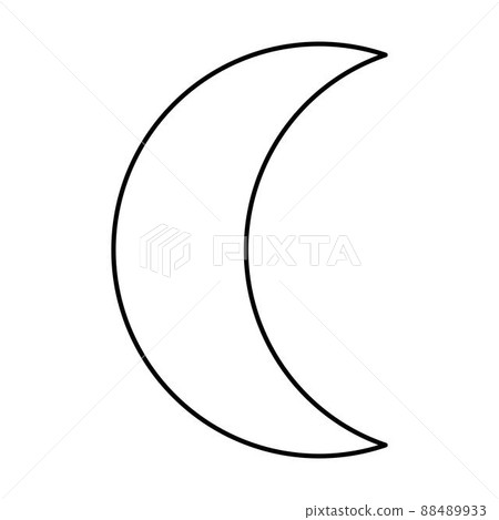 Crescent shape symbol vector icon outline... - Stock Illustration ...