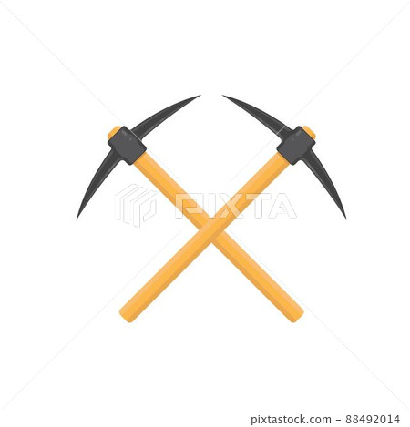 crossed pickaxe vector icon element design... - Stock Illustration ...