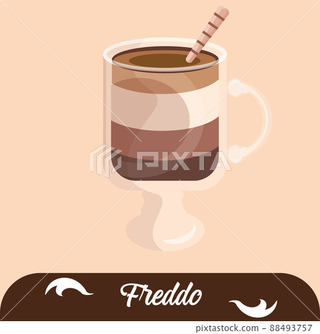 Isolated cold freddo coffee drink Vector - Stock Illustration [88493757 ...