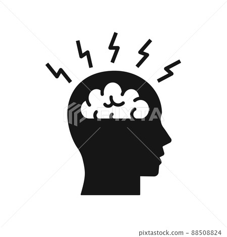 Brain damage icon on white background. Vector... - Stock Illustration ...