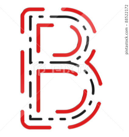 Decorative uppercase letter with dash-dotted... - Stock Illustration ...