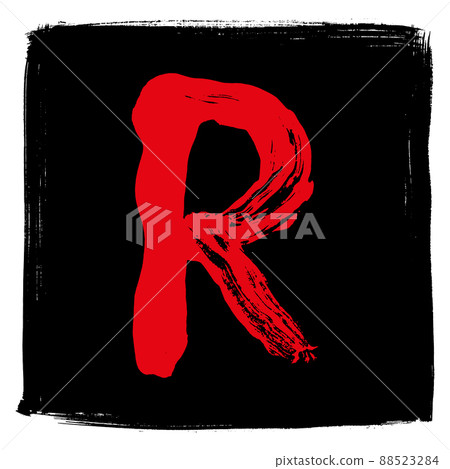 Hand-drawn red letter on black... - Stock Illustration [88523284] - PIXTA