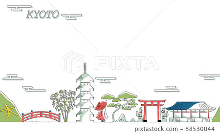 Beautiful Kyoto cityscape banner - Stock Illustration [88530044] - PIXTA