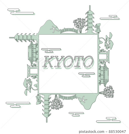 Beautiful Kyoto cityscape banner - Stock Illustration [88530047] - PIXTA