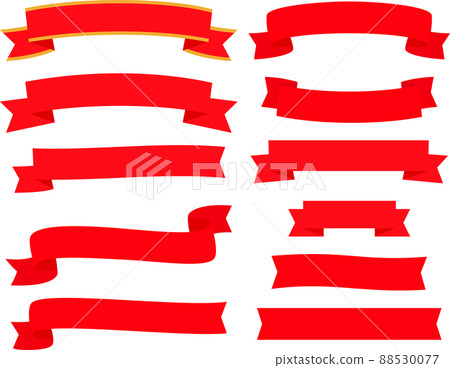 Simple red ribbon banner background material - Stock Illustration ...