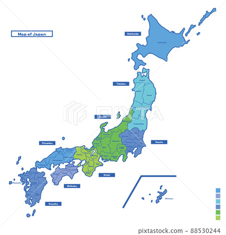 Map of Japan / Map of Japan Regional division I... - Stock Illustration ...