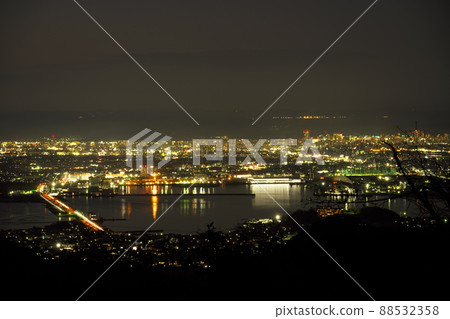 Kojima Bay Deadline Embankment and Night View... - Stock Photo ...